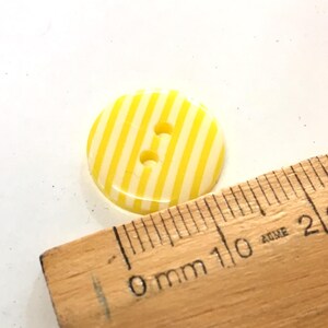 10, Yellow Stripe Buttons, Yellow Stripy Buttons, 15mm Yellow Buttons ...