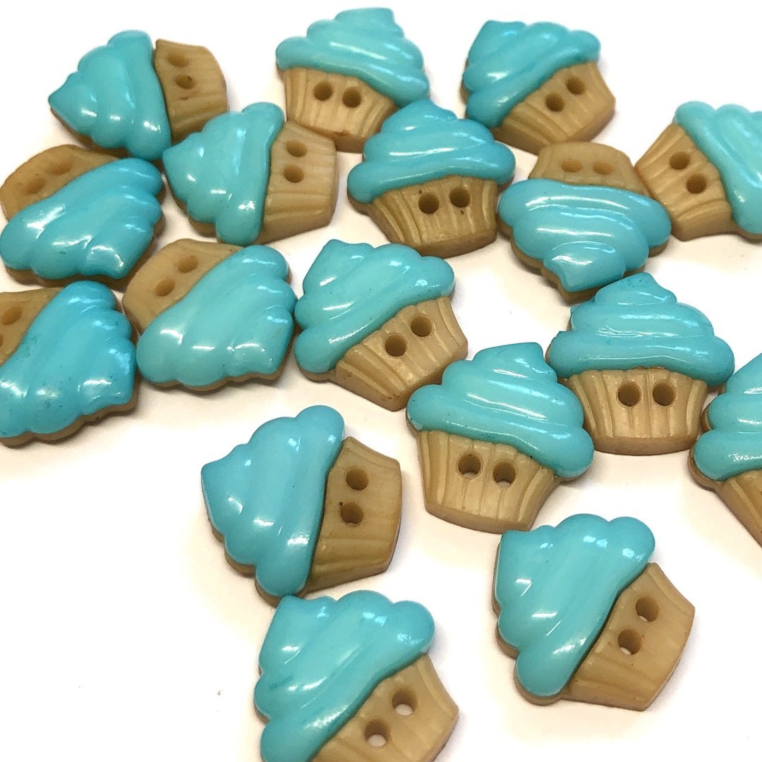 10pcs Blue Cupcake Buttons: Novelty Bun Design, 15mm - Etsy