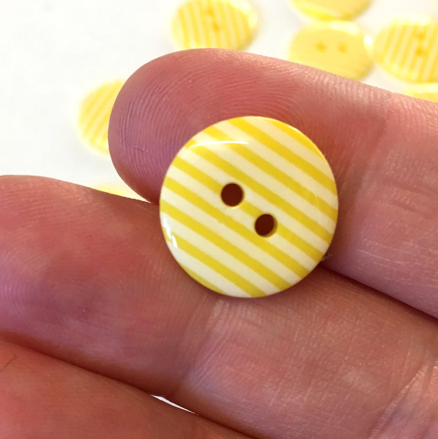 10 Yellow Stripe Buttons Yellow Stripy Buttons 15mm Yellow | Etsy