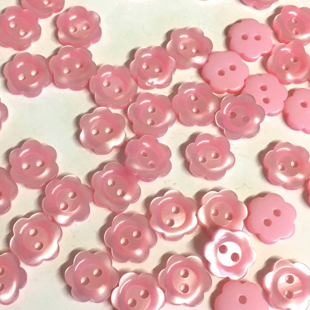10 Pink Flower Buttons Flower Shaped Buttons 11mm Buttons - Etsy