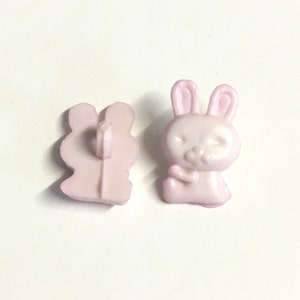 10, Pink Bunny Buttons, Rabbit Buttons, Baby Buttons, Easter Buttons ...