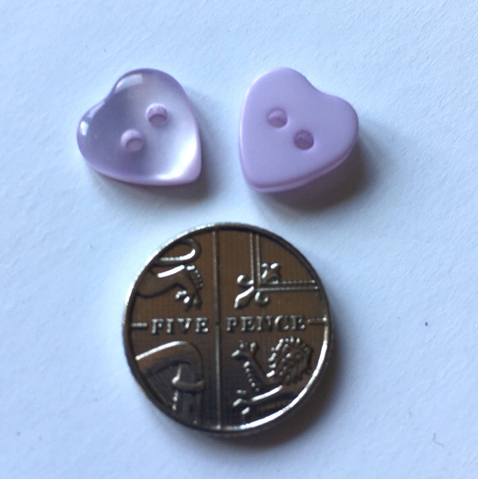 10 Lilac Heart Buttons Heart Shaped Buttons Tiny Buttons | Etsy