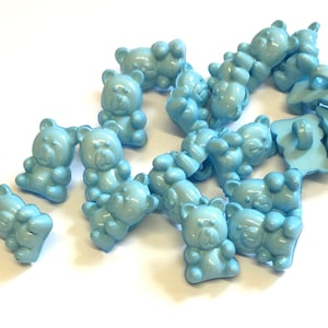 10, 22L Sitting Blue Teddy Buttons, Bear Buttons, Blue Novelty Buttons ...