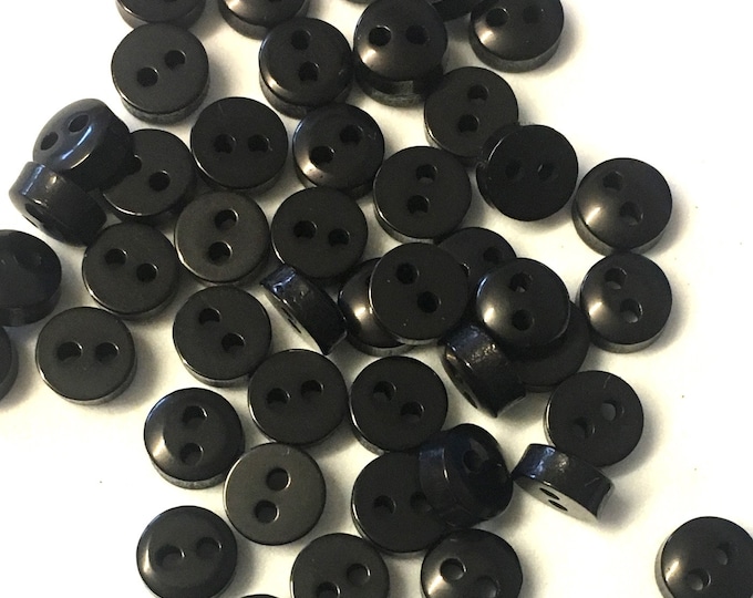Micro Mini Round Black Buttons, 4mm - Etsy