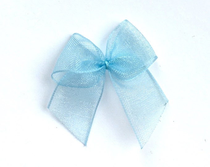 20, Blue Organza Bows, Blue Ribbon Bows, Blue Bows, Wedding Supplies ...