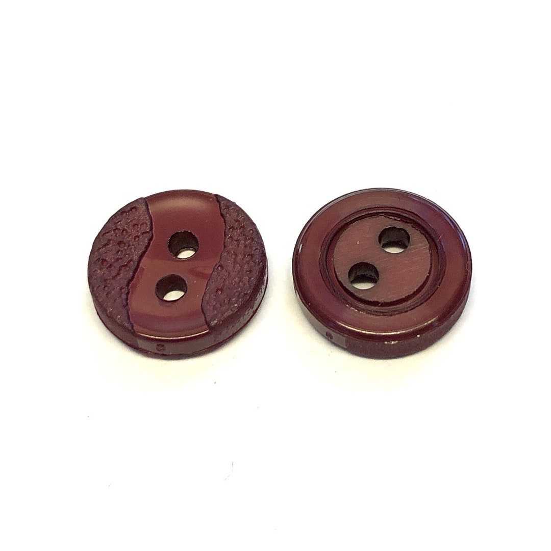 10 Pcs Burgundy Patterned Buttons: Small Maroon Sewing Buttons (11.5mm ...