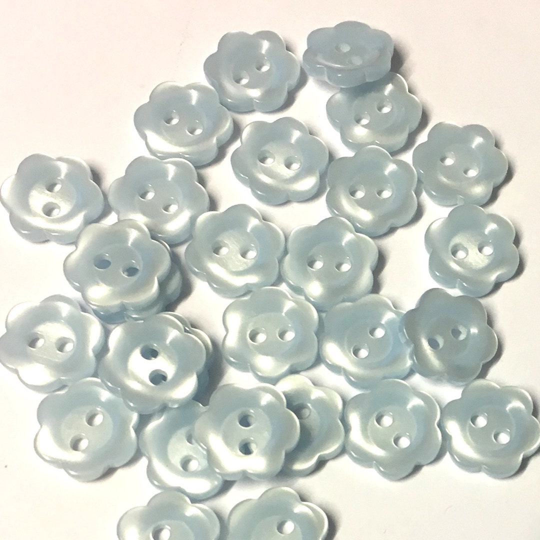 Blue Opalescent Flower Buttons: 11-12mm Resin Doll Buttons (10) - Etsy