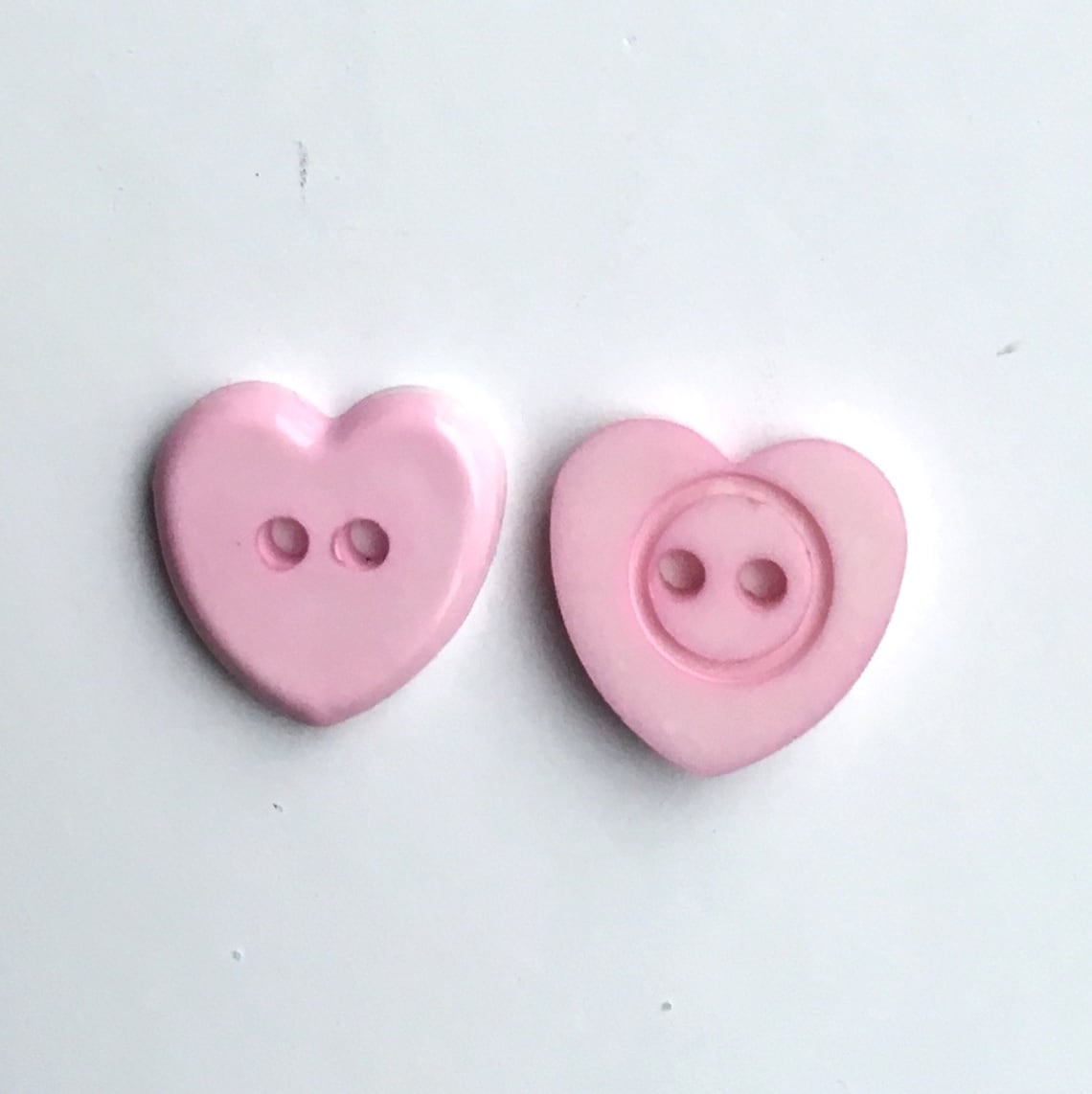 10 Pink Heart Buttons Pink Buttons Heart Shaped Buttons - Etsy