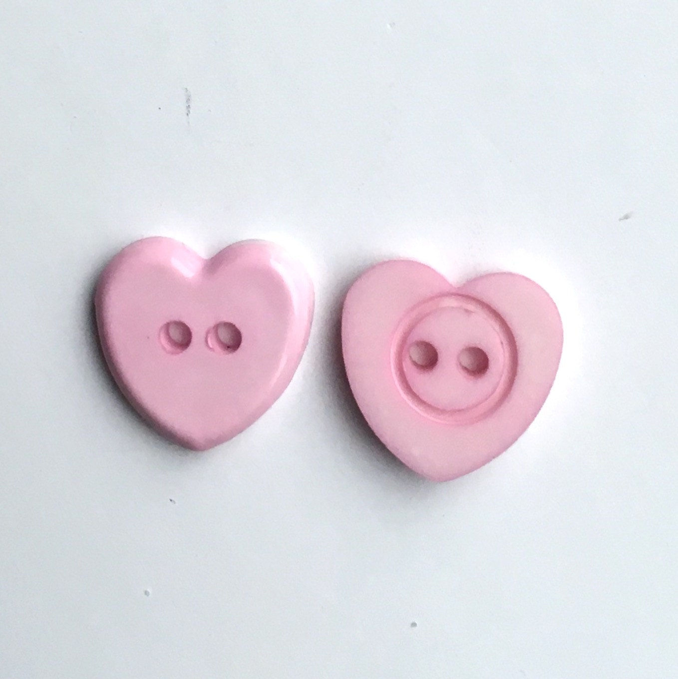 10 Pink Heart Buttons Pink Buttons Heart Shaped Buttons - Etsy