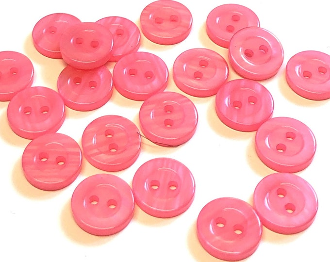 10, 12mm (20-L) Pink Gingham Check Buttons, Pink Plaid Buttons, Pink ...