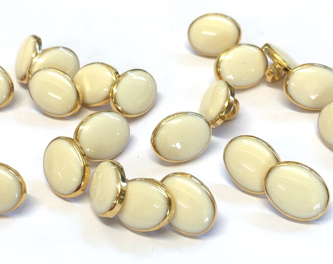 10, Small 11mm 18L Shiny Gold Round Buttons With Rear Shank, Small ...