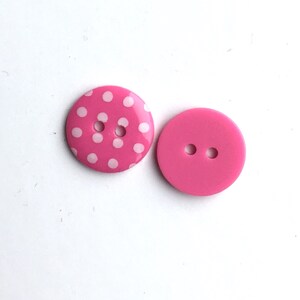 10, Hot Pink Spotty Buttons, Hot Pink Dotty Buttons, Hot Pink Polka Dot ...