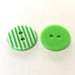 10, Green Stripe Buttons, Green Stripy Buttons, 15mm Green Buttons ...