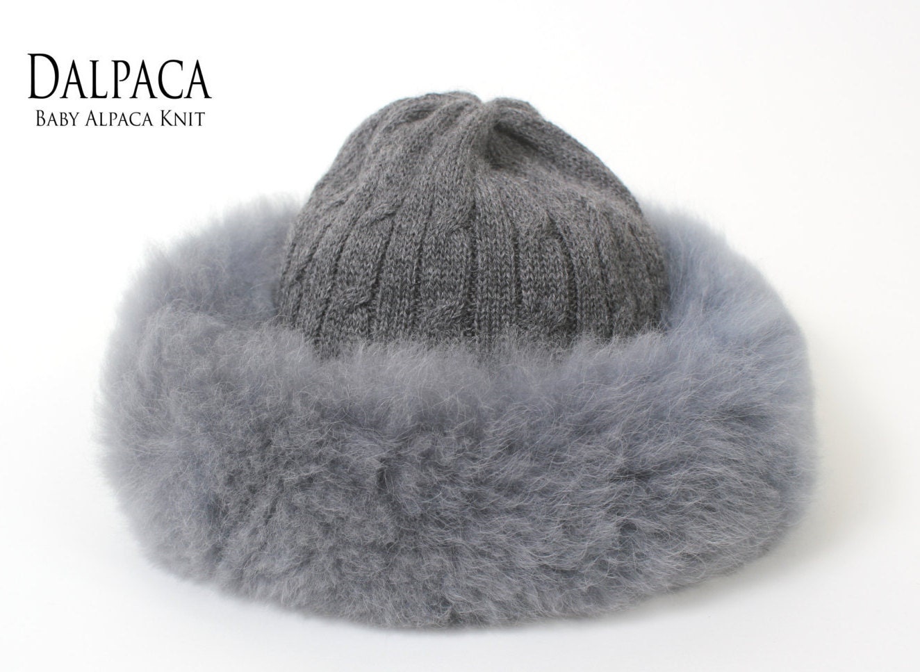 Baby Alpaca Knit Hat W Alpaca Fur Trim Russian Hat Fluff - Etsy