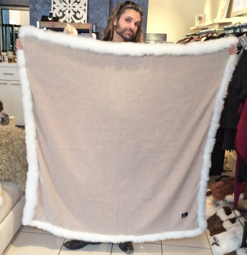 Alpaca Knit Throw W Alpaca Fur Trim Alpaca Throw Blanket - Etsy