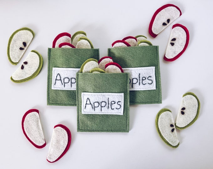 Felt Apple Slices | Apple Slice Felt Food | Play Food | Toddler Play ...