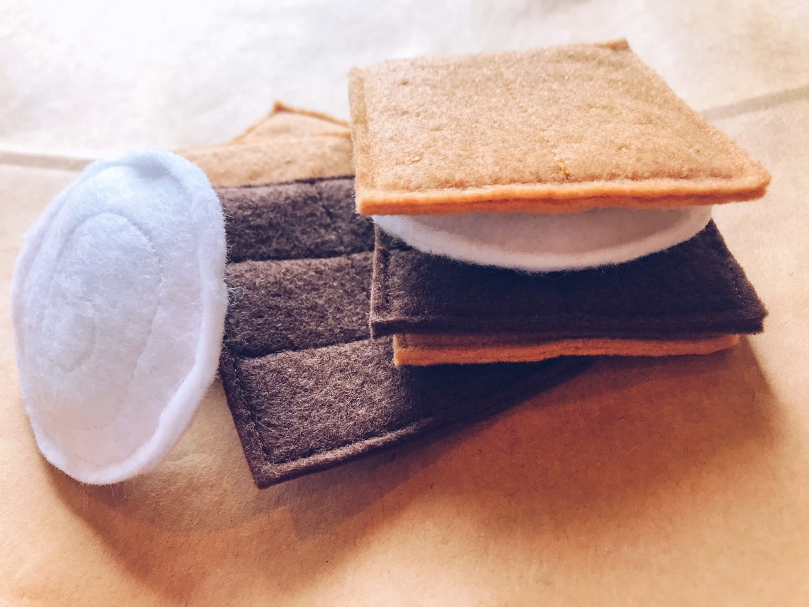 Smores Felt Food Set Toy Food Felt Food for Kids Felt | Etsy
