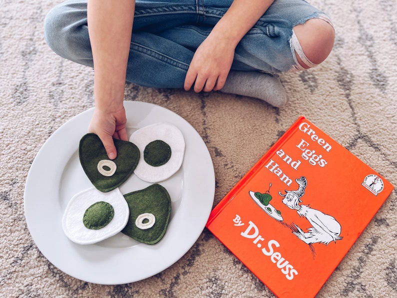 Green Eggs and Ham Felt Food Dr Seuss Pretend Play Food - Etsy