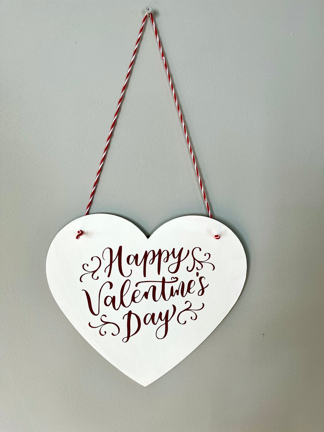 Valentine's Day Wooden Heart Sign - Etsy