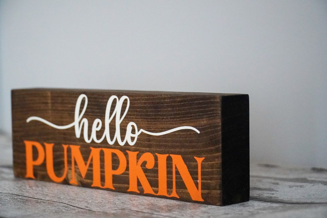 Hello Pumpkin Wooden Sign - Etsy