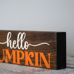 Hello Pumpkin Wooden Sign - Etsy