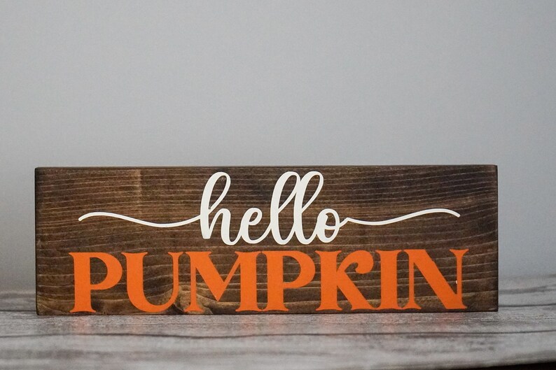 Hello Pumpkin Wooden Sign - Etsy