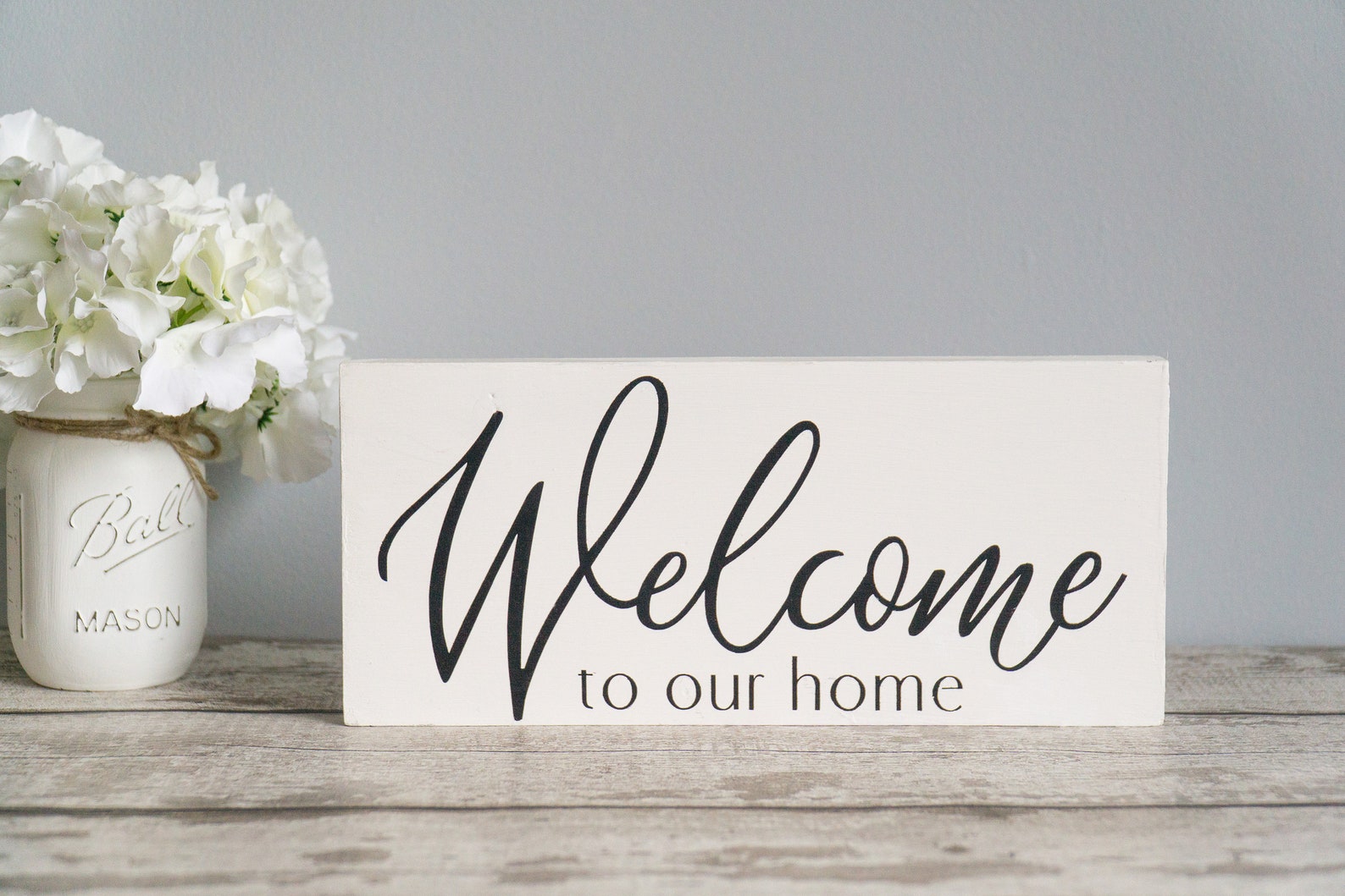 Welcome White Wooden Sign - Etsy