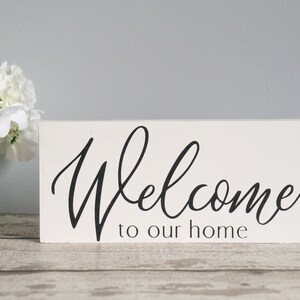 Welcome White Wooden Sign - Etsy