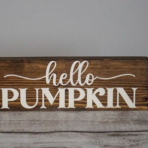 Hello Pumpkin Wooden Sign - Etsy