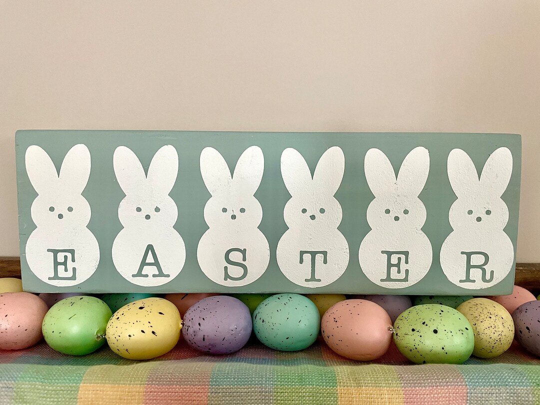 Easter Bunny Wood Block Sign - Etsy