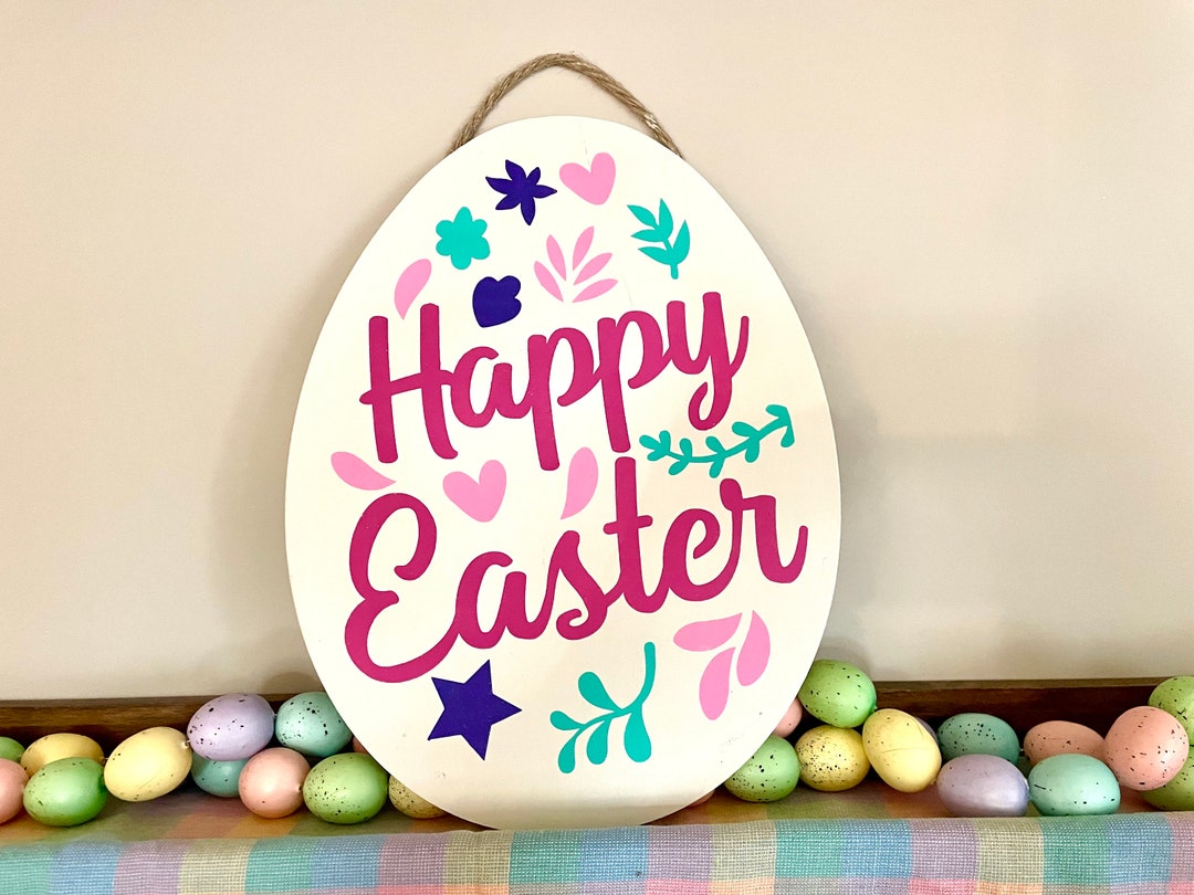 Easter Egg Wooden Sign - Etsy