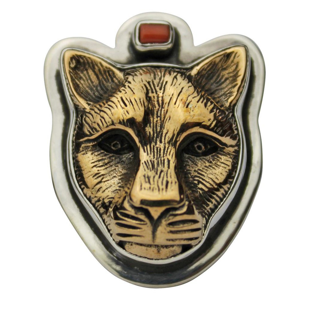 Tabra Jewelry 925 Silver & Bronze Jaguar and Coral Ring Size - Etsy