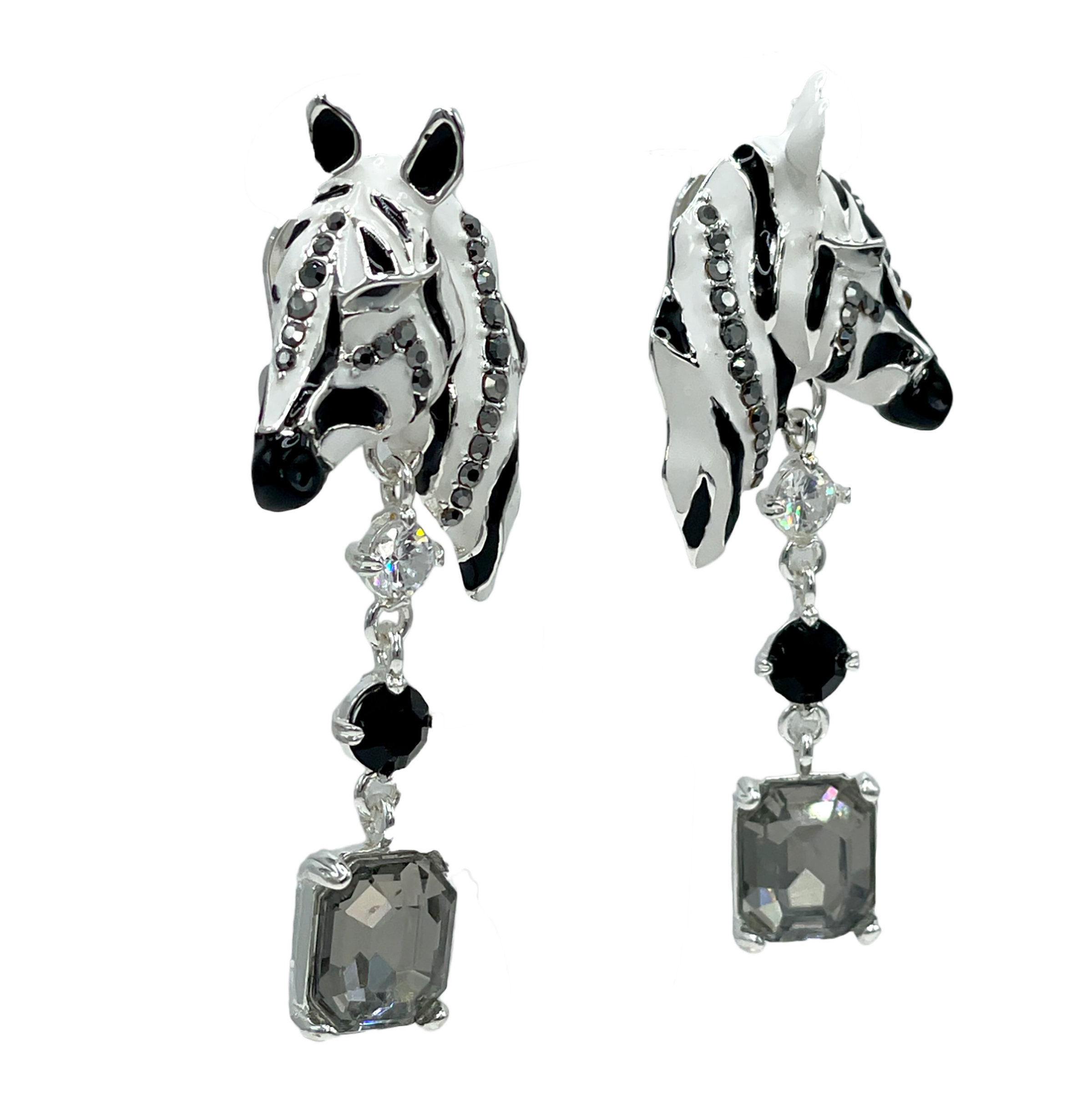 Ritzy Couture Deluxe Wild Zebra Animal Print Statement Earrings Fine ...