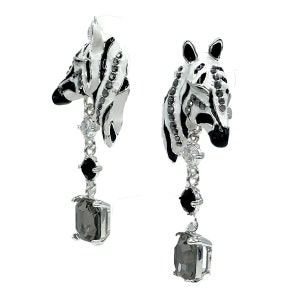 Ritzy Couture Deluxe Wild Zebra Animal Print Statement Earrings Fine ...