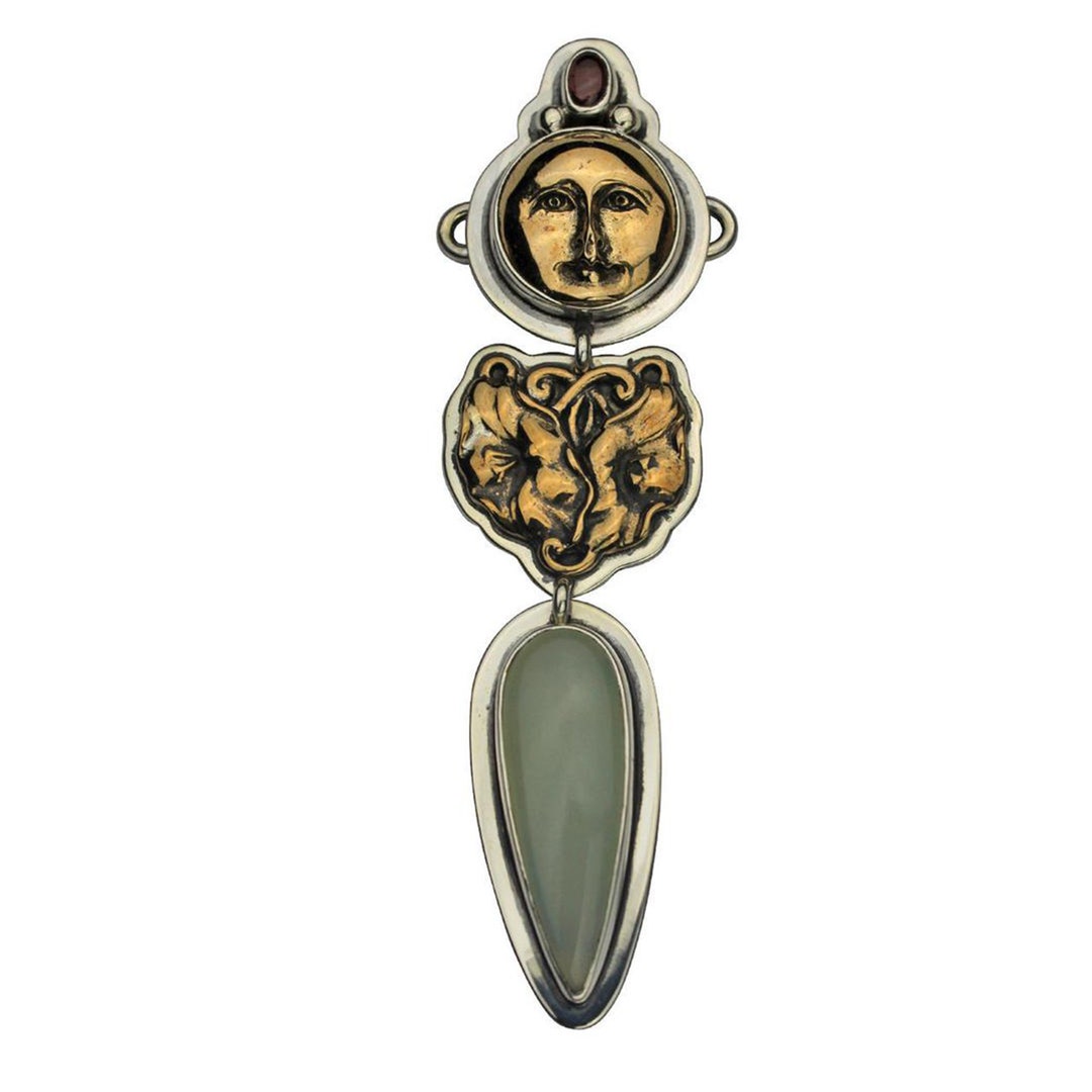 Tabra Jewelry 925 Silver Bronze Moon Flowers Connector Charm Vault ...