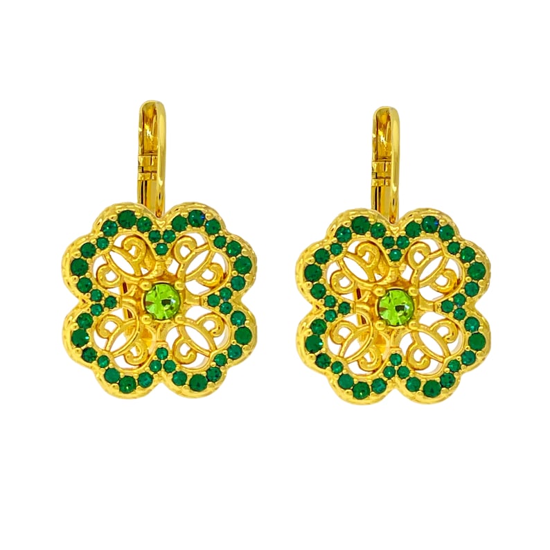 Celtic Clover Emerald Crystal St Patricks Fashion Earrings Collection by Ritzy Couture Deluxe ...