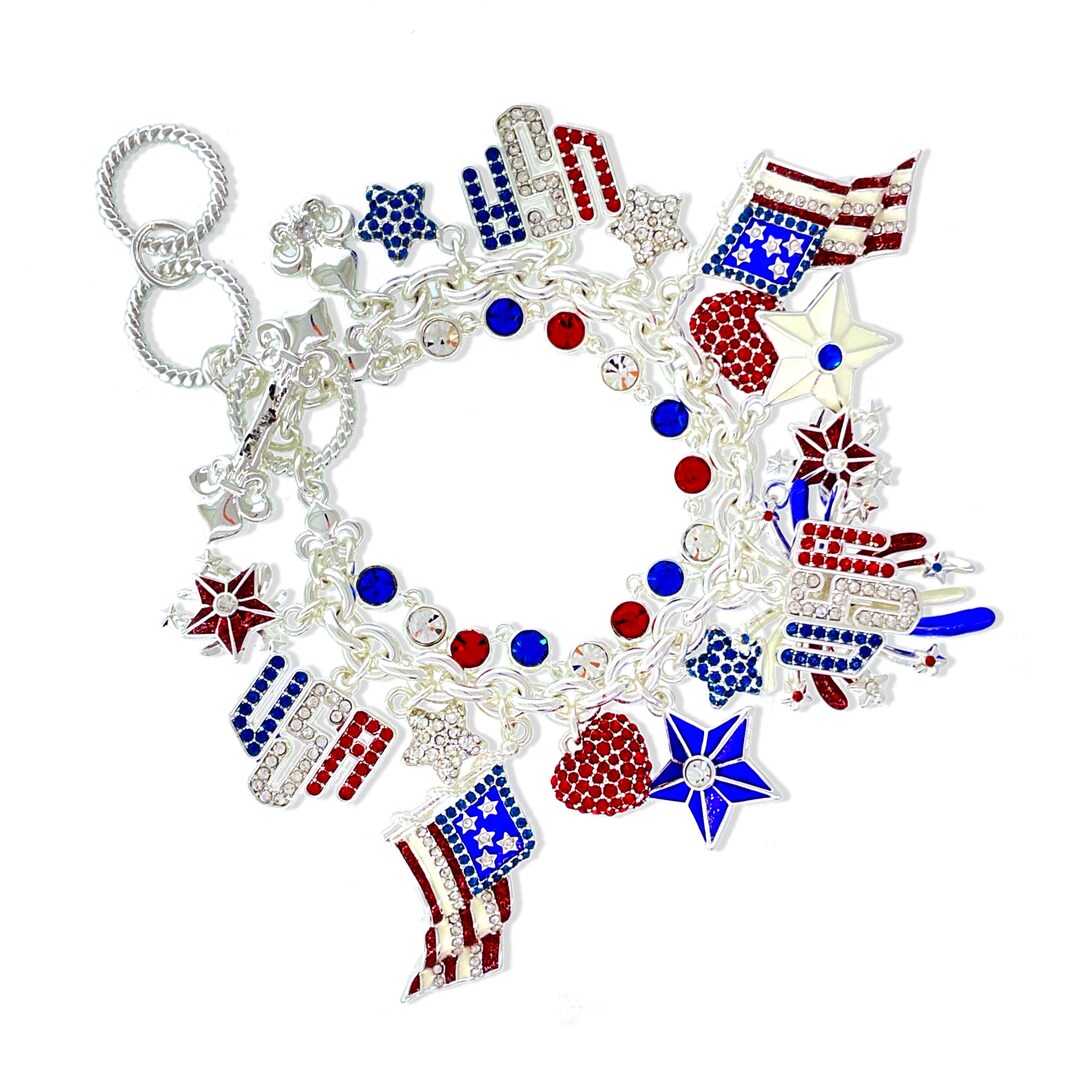 Exquisite July 4th Fireworks Flag Bracelet Fashion Jewelry Ritzy ...
