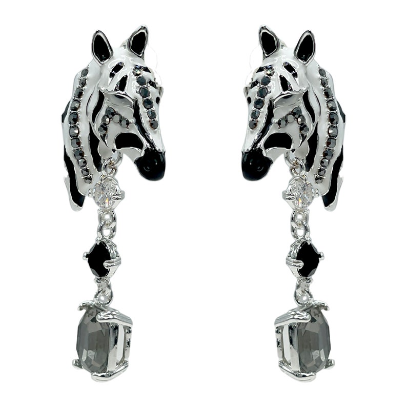 Ritzy Couture Deluxe Wild Zebra Animal Print Statement Earrings Fine ...