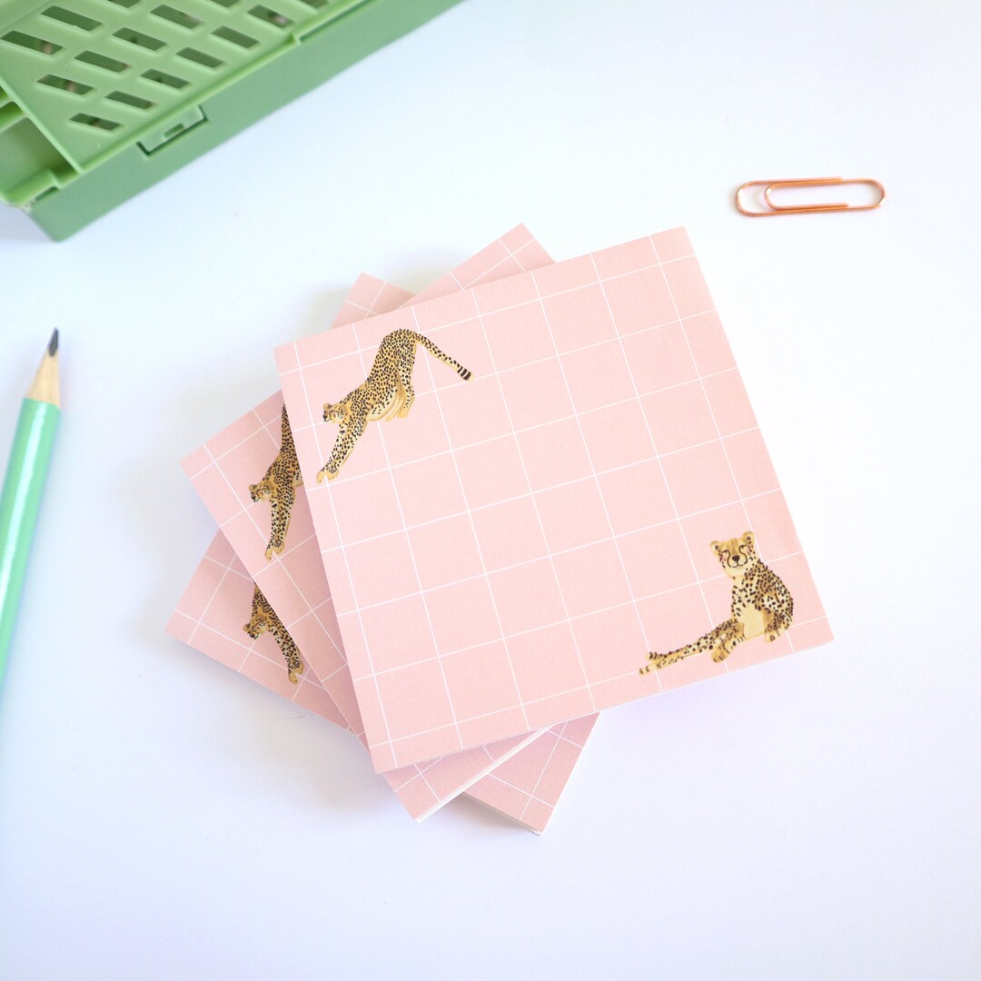 Cheetah Notepad, Sticky Notes, Kawaii, Illustration - Etsy