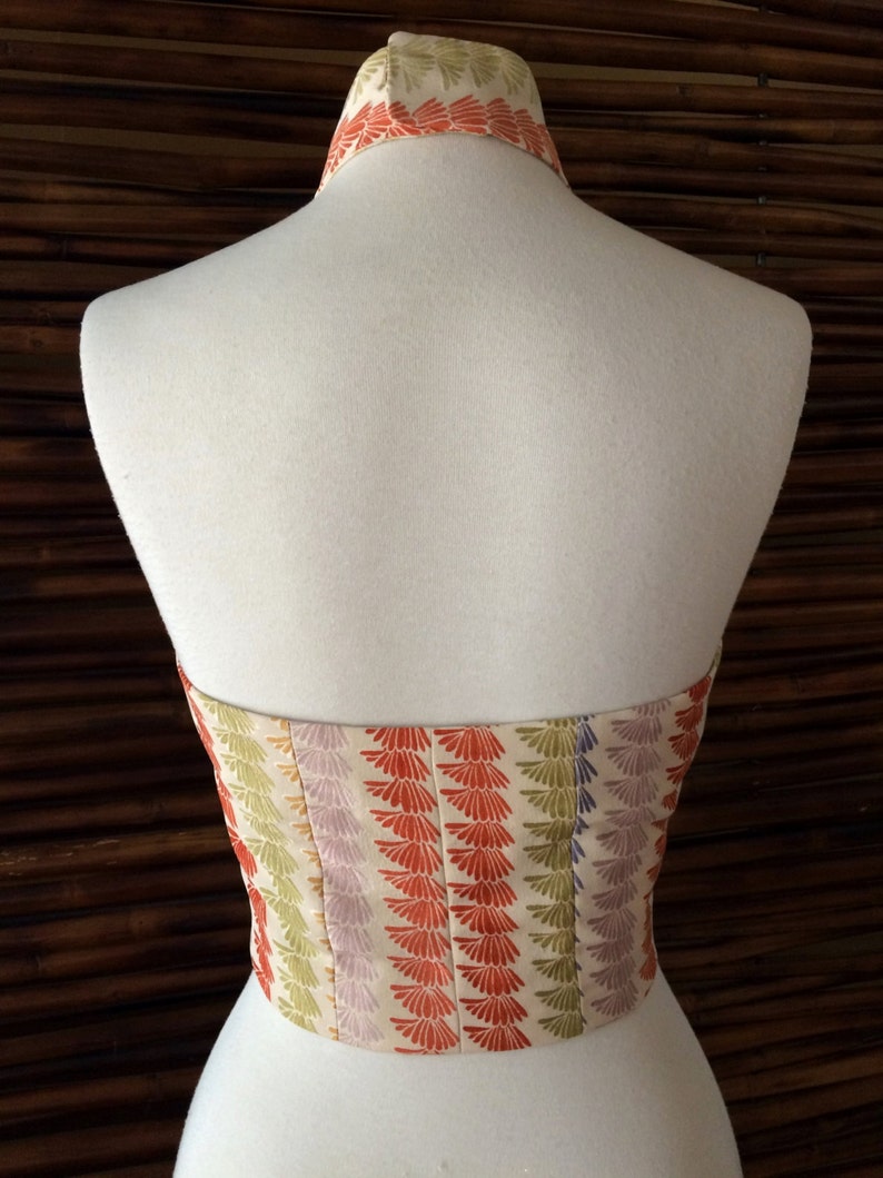 Halter Top/multi-colored Silk Jacquard/kimono Fabric/japanese - Etsy