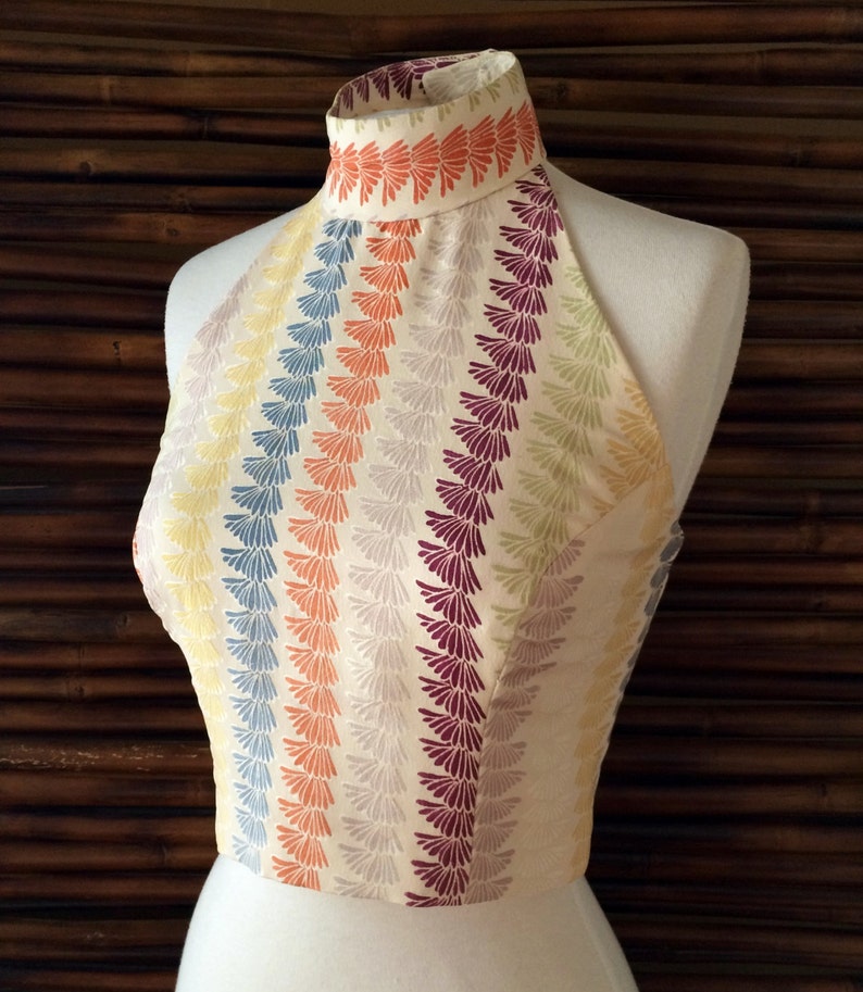 Halter Top/multi-colored Silk Jacquard/kimono Fabric/japanese - Etsy