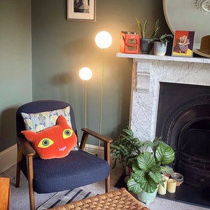 Lucky Ginger Cat Cushion in Rust Velvet - Etsy