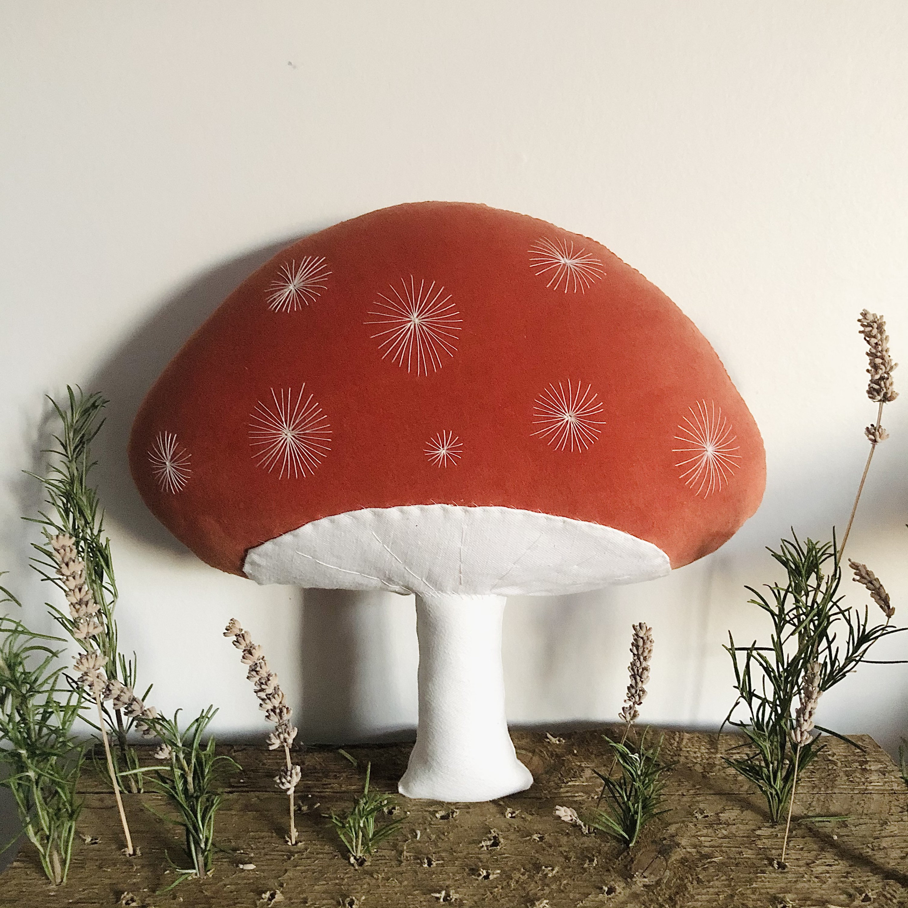 Small Star Agaric Mushroom in Rust Velvet - Etsy