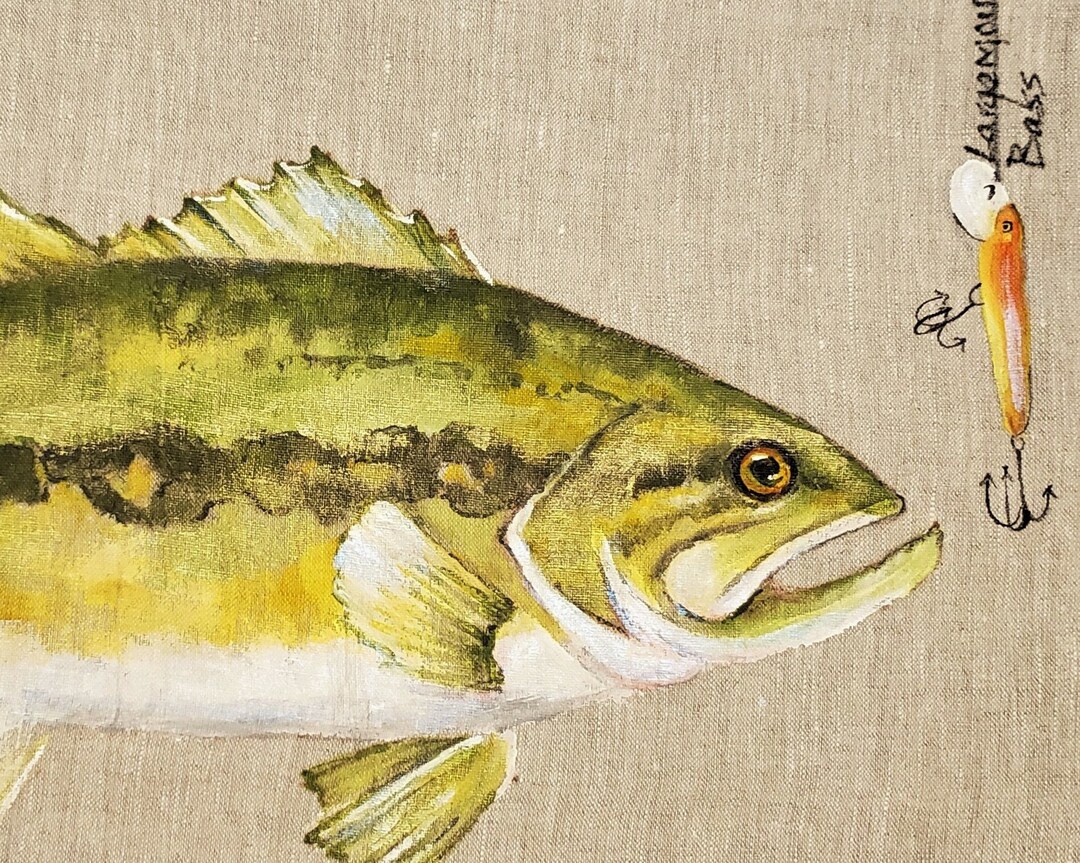 Achigan à grande bouche, housse de coussin poisson, cadeau pour lui ...