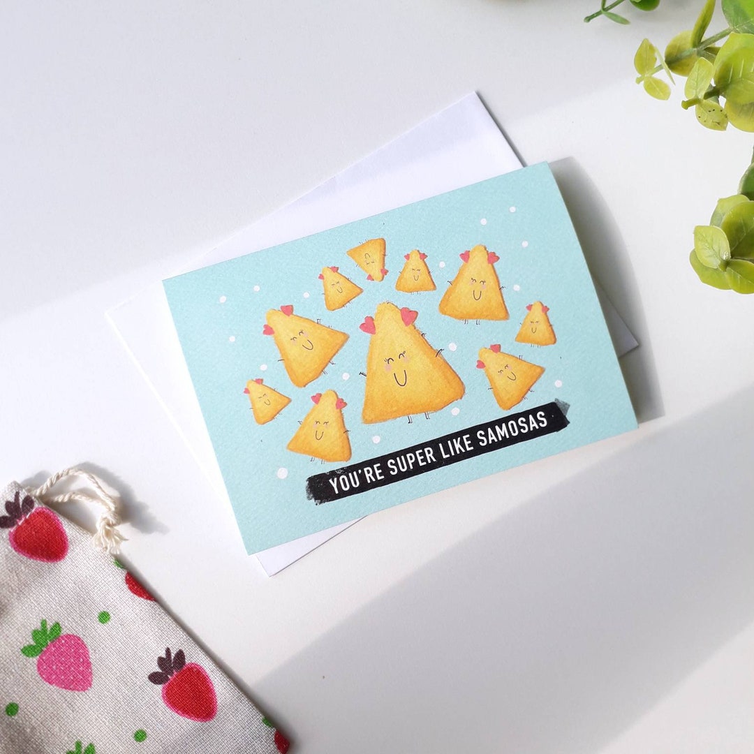 Super Like Samosa - Desi Greeting Card - by Halo Kits - Etsy