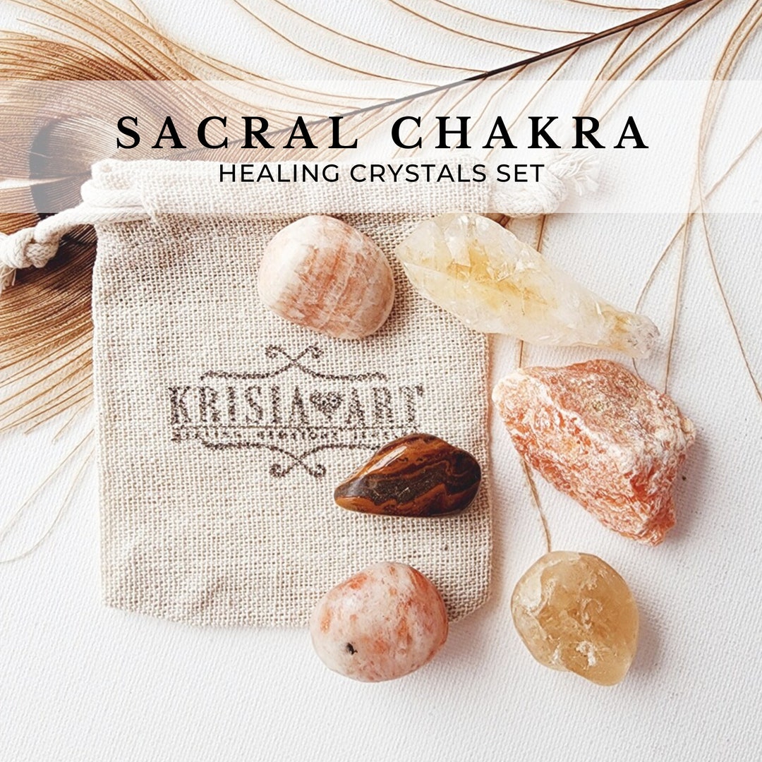 SACRAL CHAKRA Crystal Set for Balance and Alignment Sunstone, Yellow ...
