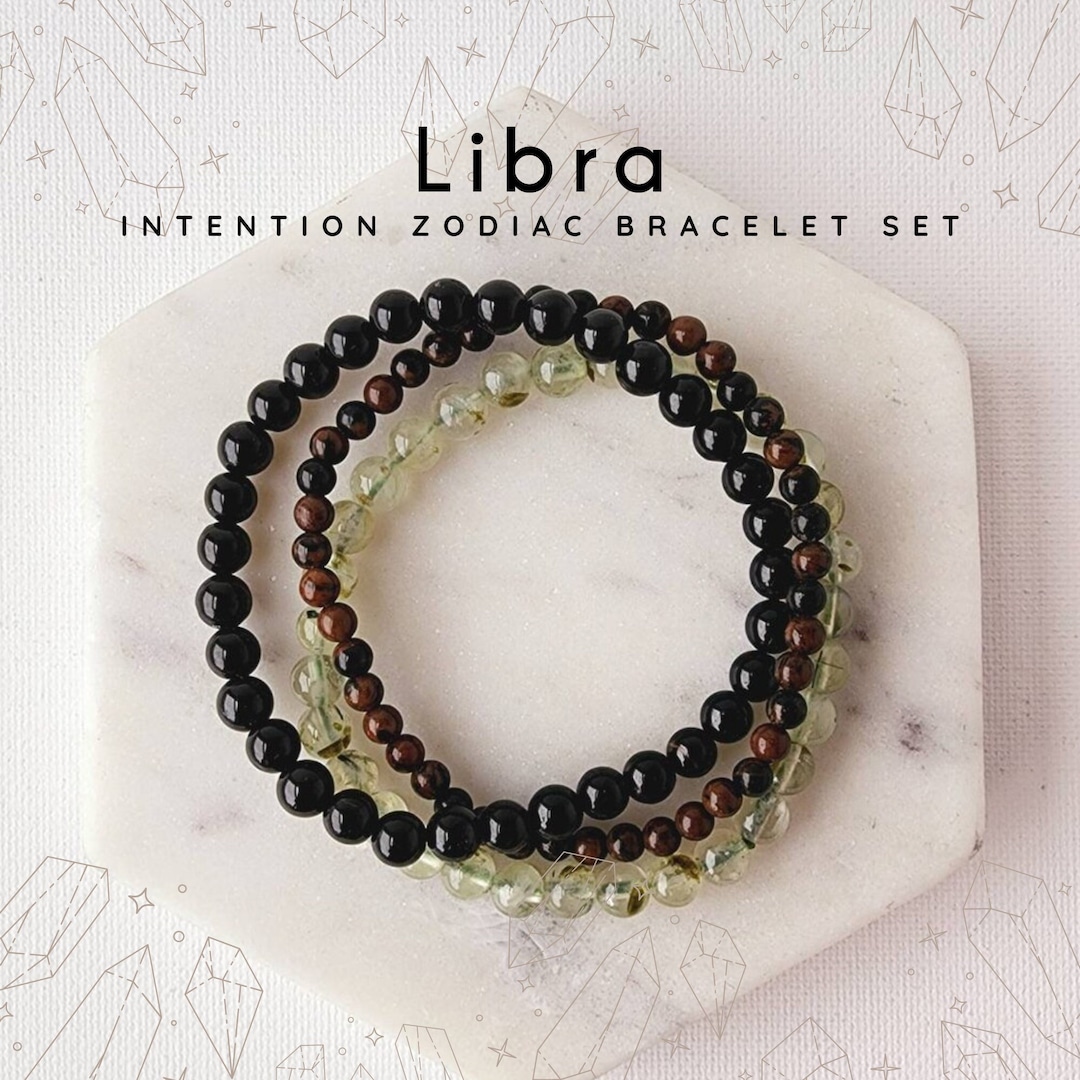 LIBRA Zodiac Bracelet Set, Astrology Bracelets Horoscope Zodiac Sign ...