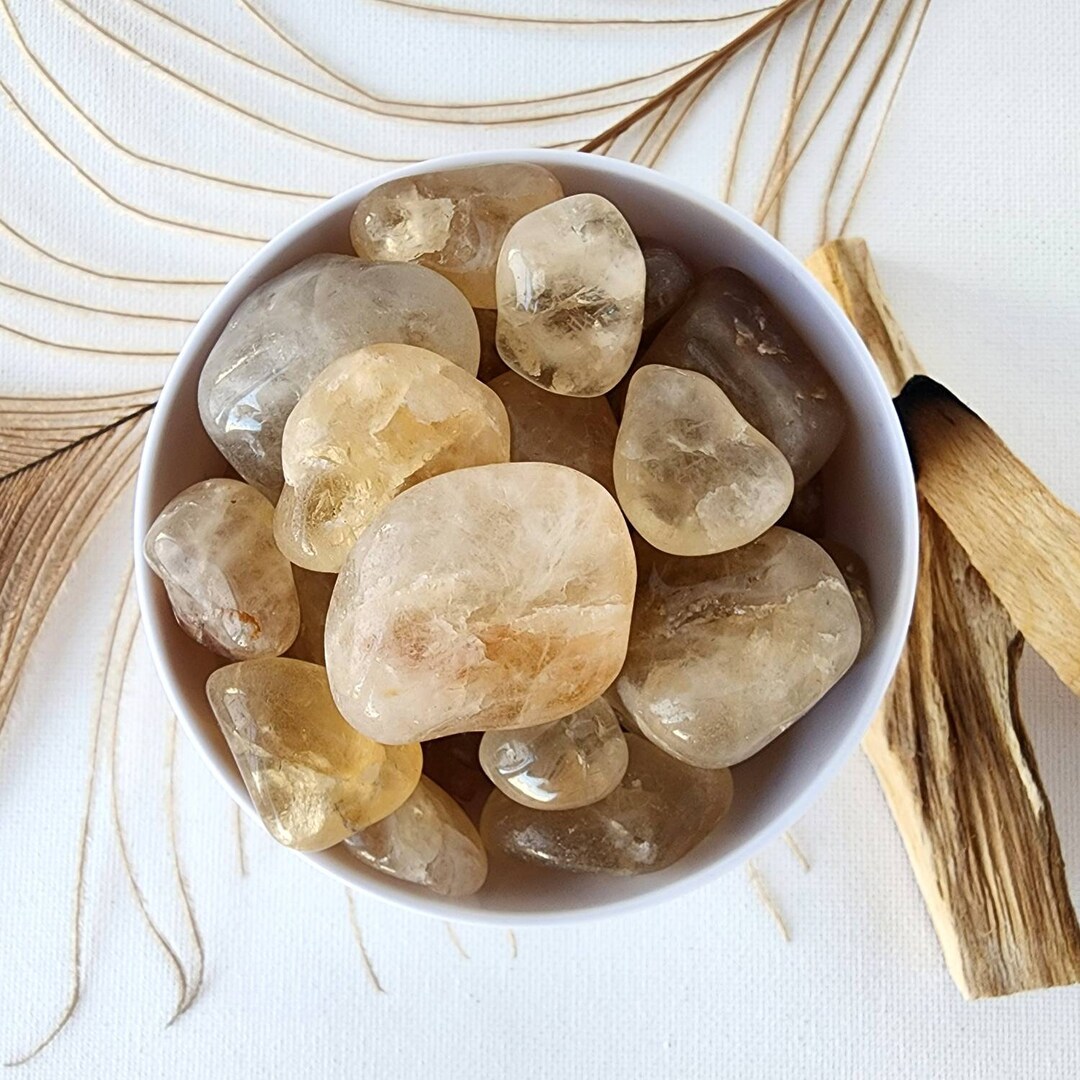 YELLOW TOPAZ Tumble Crystal Polished Tumbled Gold Topaz Gemstone for ...