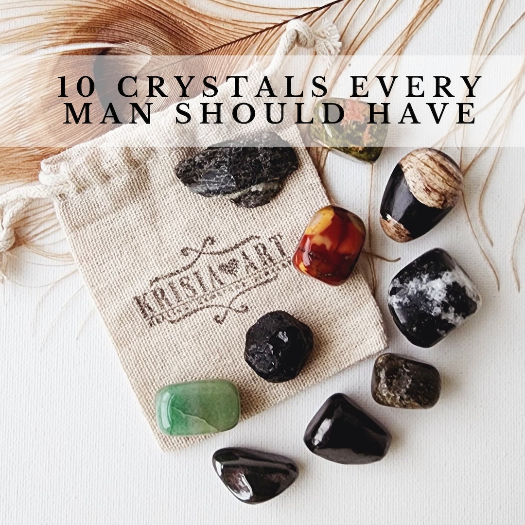 10 CRYSTALS FOR MEN Crystal Set for Calming Stress Meditation Anxiety ...