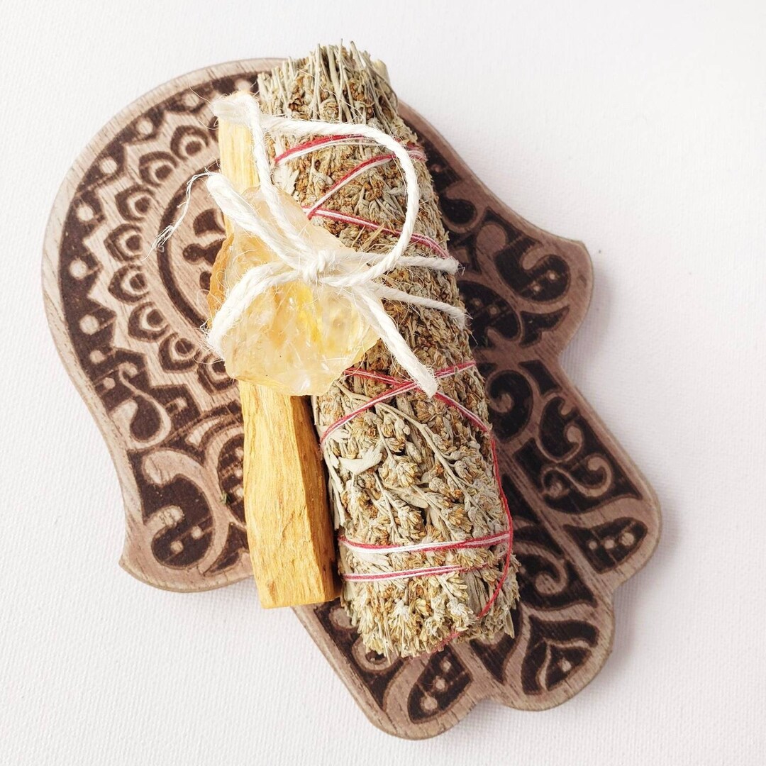 Blue Sage & White Sage SMUDGE KIT for Purification, Cleansing, Negative ...